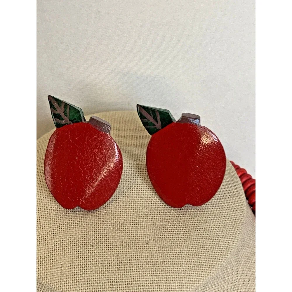 Unbranded | Jewelry | Vintage Teacher Necklace Earrings Set Apple ...